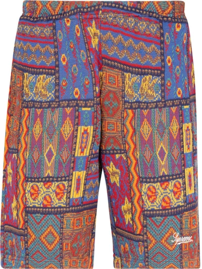 Supreme Patchwork Knitted Shorts In Rot | ModeSens