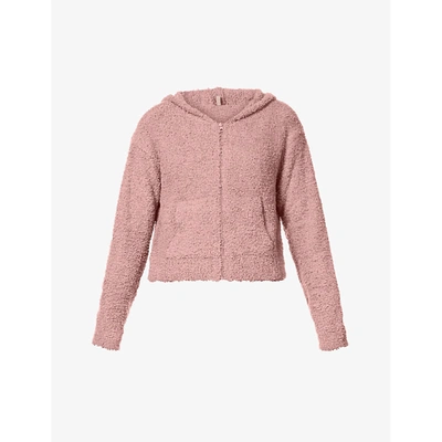 Skims Cozy Boucle Knitted Hoody In Rose Clay | ModeSens