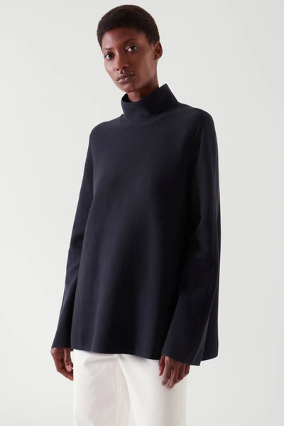 Cos A-line Roll Neck Top In Blue | ModeSens