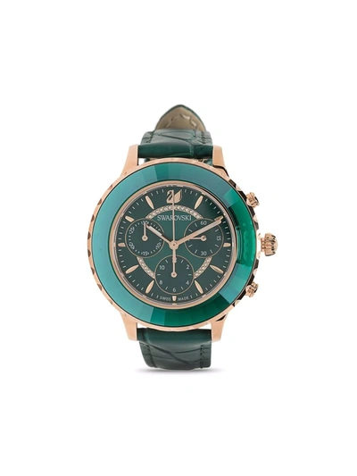 Swarovski Octea Lux Chrono 39.5mm In Gold Tone / Green / Rose / Rose ...