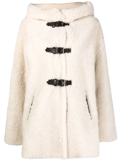 Maje Ganxia Genuine Shearling Jacket In Beige | ModeSens