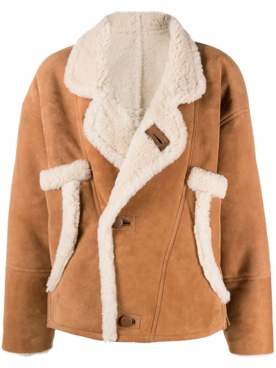 Sandro Royal Shearling Jacket In 褐色 | ModeSens