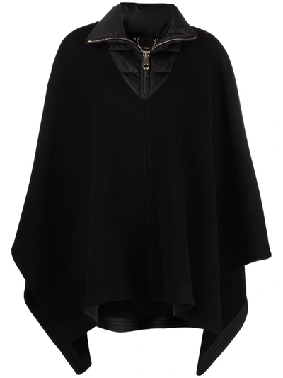Chloé Short Wool-blend Puffer Poncho In Black | ModeSens