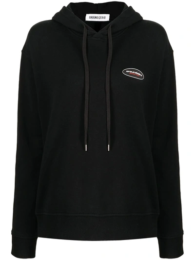 Ground Zero Logo-patch Panelled Hoodie In Blue | ModeSens