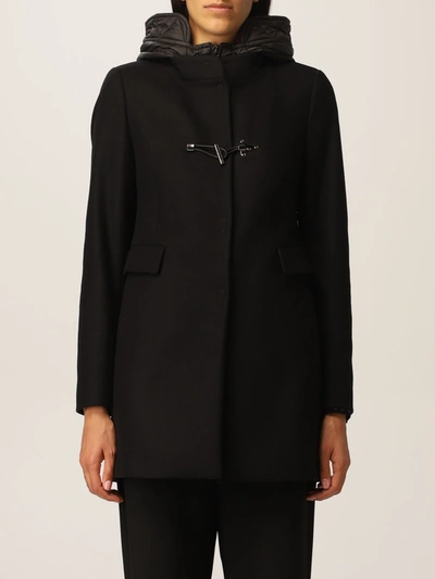 Fay Double Front Coat In Black | ModeSens