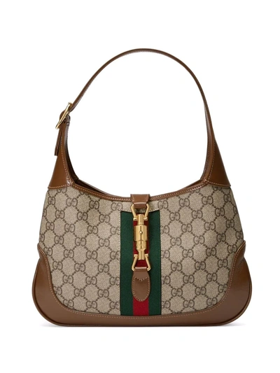 Gucci Jackie 1961 Small Webbing-trimmed Coated-canvas And Leather ...