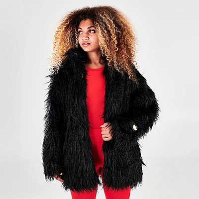 Adidas Originals Adidas Women's Originals Faux Fur Jacket In Black ...