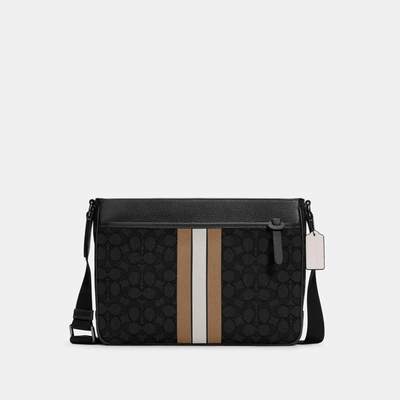 Coach Thompson Crossbody In Signature Jacquard With Varsity Stripe In ...