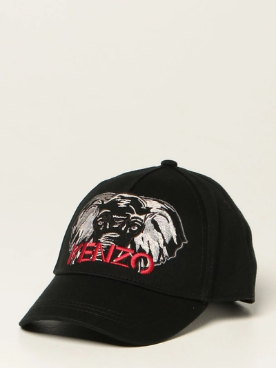 Kenzo Baseball Cap With Elephant Logo In Black | ModeSens