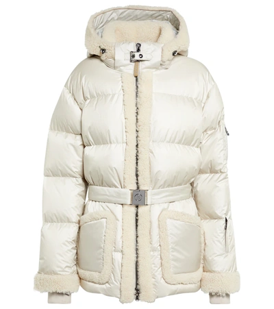 Bogner Terry Hooded Belted Shearling-trimmed Quilted Ripstop Down Ski ...