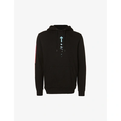 Trapstar Mens Black X Dave Art Of War Logo-print Cotton-jersey Hoody L ...