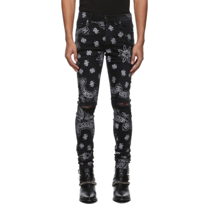 Amiri Flocked Paisley Bandana Jean Aged Black | ModeSens Amiri Flocked Paisley Bandana Jean Aged Black | ModeSens
