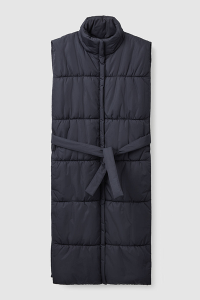 Cos Belted Padded Vest In Blue | ModeSens