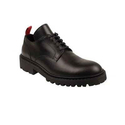 424 On Fairfax Black Leather Red Tab Derby Shoes | ModeSens