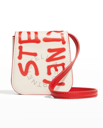 Stella Mccartney Graffiti Logo Card Holder Crossbody Bag In 9002 Ivory ...