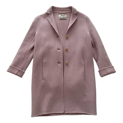 Pre-owned Acne Studios Wool Coat In Pink | ModeSens