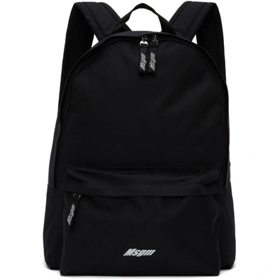 Msgm Logo-print Multi-pocket Backpack In Black | ModeSens