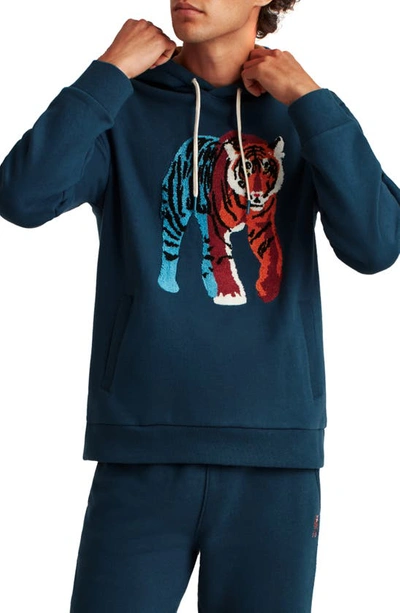 Bonobos Bouclé Tiger Fleece Hoodie In Blue Wing Teal | ModeSens