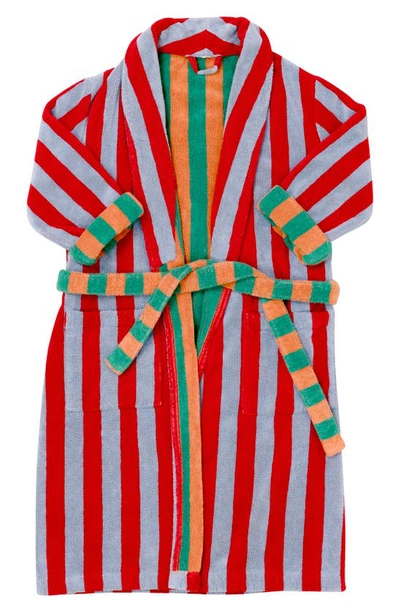 Dusen Dusen Stripe Cotton Bathrobe In Multi | ModeSens