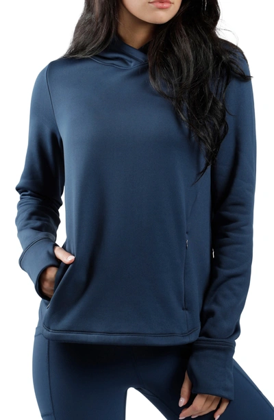 90 Degree By Reflex Cozy Thumbhole Cuff Pullover Hoodie In Ocean Silk ...