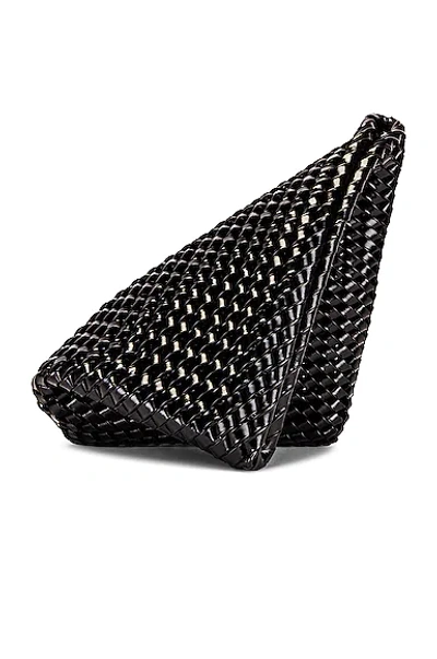 Bottega Veneta Slanted Clutch In Black & Silver | ModeSens