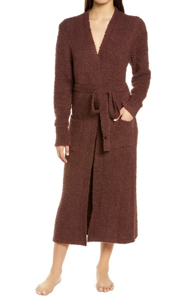 Skims Cozy Knit Bouclé Robe In Garnet | ModeSens