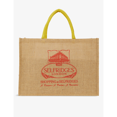 Selfridges Selection Limited-edition Logo-print Jute Tote Bag | ModeSens