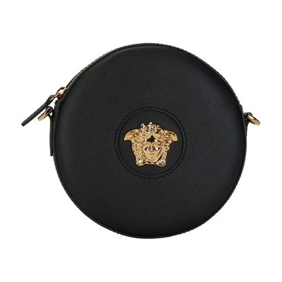 Versace La Medusa Round Camera Bag In Black Gold | ModeSens