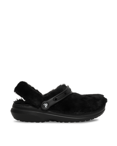 Crocs Classic Fur Sure Clogs In Black | ModeSens