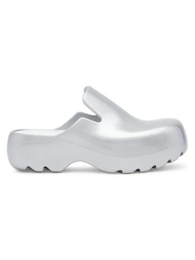 Bottega Veneta Metallic Gel Rubber Clogs In Silver | ModeSens