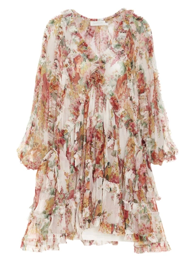 Zimmermann Womens Ivory Floral Mae Ruffled Floral-print Silk Mini Drss ...