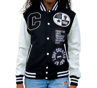 Cool Creative Women's Identity Varsity Jacket In Black | ModeSens