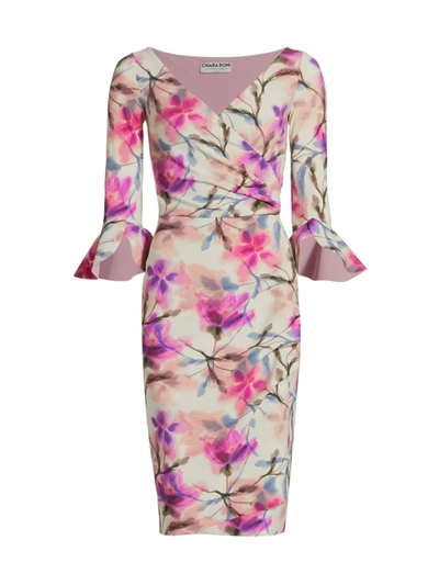 Chiara Boni La Petite Robe Triana Painterly Floral Wrap Dress In Creamy ...