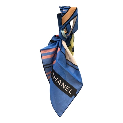 Pre-owned Chanel Silk Handkerchief In Blue | ModeSens