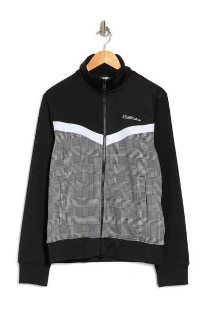 Ben Sherman Glen Plaid Tricot Track Jacket In Black | ModeSens