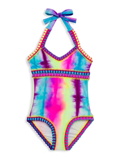 Pq Kids' Little Girl's & Girl's Rainbow Embroidered One-piece Swimsuit ...