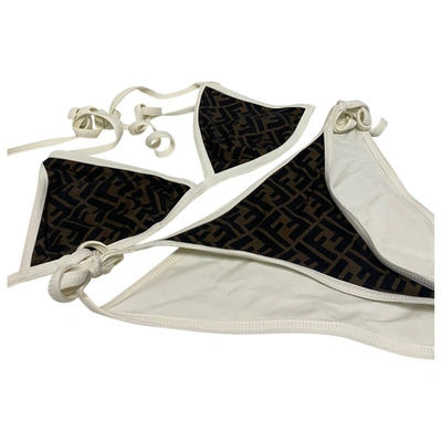 Pre-owned Fendi Two-piece Swimsuit In Brown | ModeSens