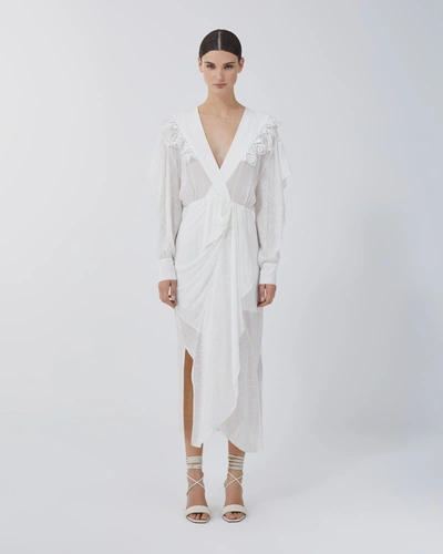 Iro Dily Long Low-cut Dress In Ecru | ModeSens