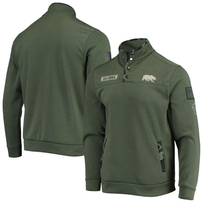 Colosseum Men's Olive Cal Bears Oht Military-inspired Appreciation Digital Camo Quarter-snap ...