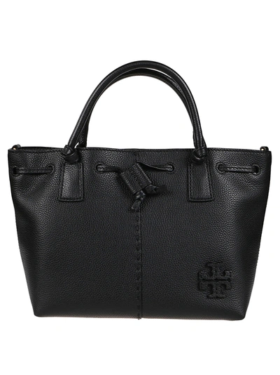 Tory Burch Mcgraw Small Drawstring Satchel Bag In Black | ModeSens