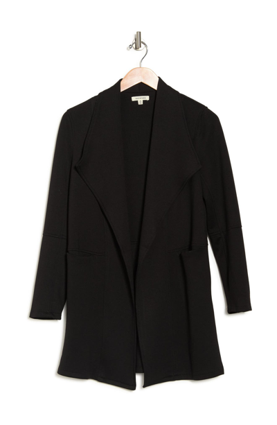 Max Studio Solid Scuba Long Jacket In Black | ModeSens