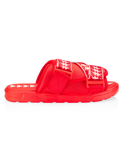 Kappa Unisex Banda Mitel Slide Sandals In Red/white | ModeSens