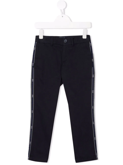 Fay Kids' Logo-tape Trousers In Blu | ModeSens