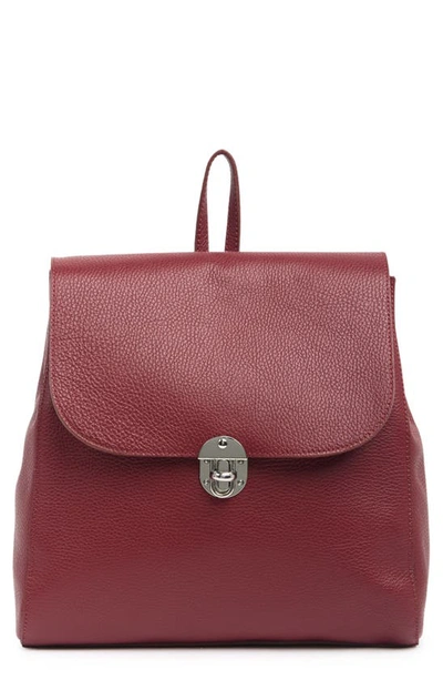 Massimo Castelli Dollaro Pebbled Leather Backpack In Bordo | ModeSens