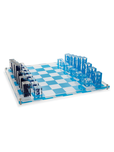 Aurosi Two-tone Acrylic Chess Set In Blue | ModeSens