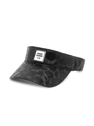 Opening Ceremony Croc-embossed Logo Visor In Black Black | ModeSens