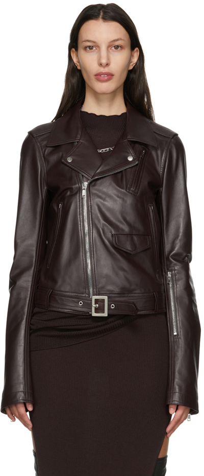 Rick Owens Burgundy Lukes Stooges Leather Jacket In Red | ModeSens