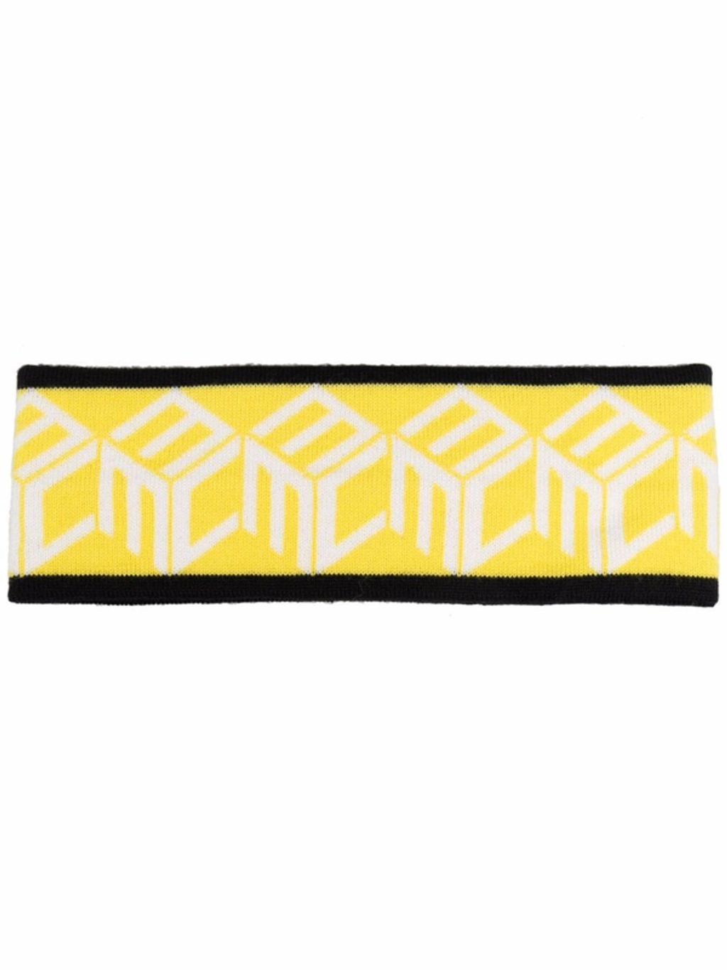 Mcm Après-ski Cubic Monogram Jacquard Wool Headband In Vibrant Yellow ...