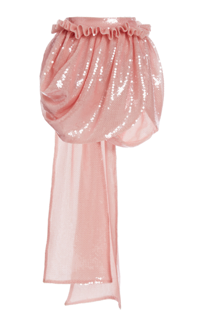 Rabanne Women's Knotted Belt With Light Pink Sequinned Tournure Panels ...