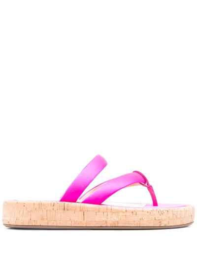 Si Rossi Flat Sole Fucsia Sandals In Pink | ModeSens